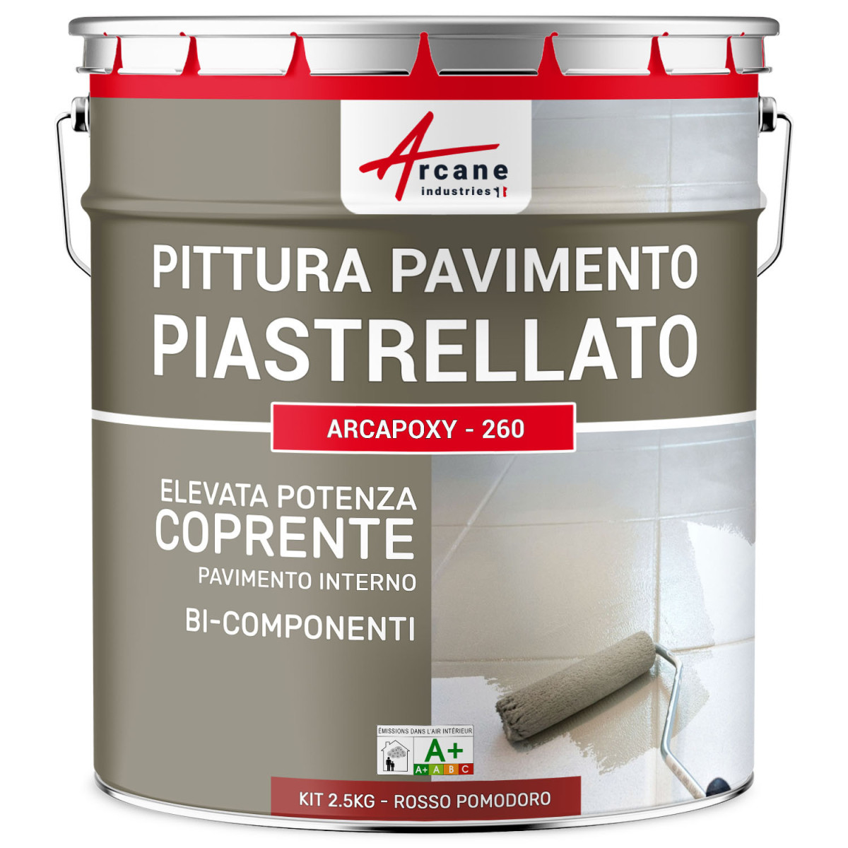 Vernice pavimento piastrelle rossa, resina pavimento piastrellato | Maison Etanche