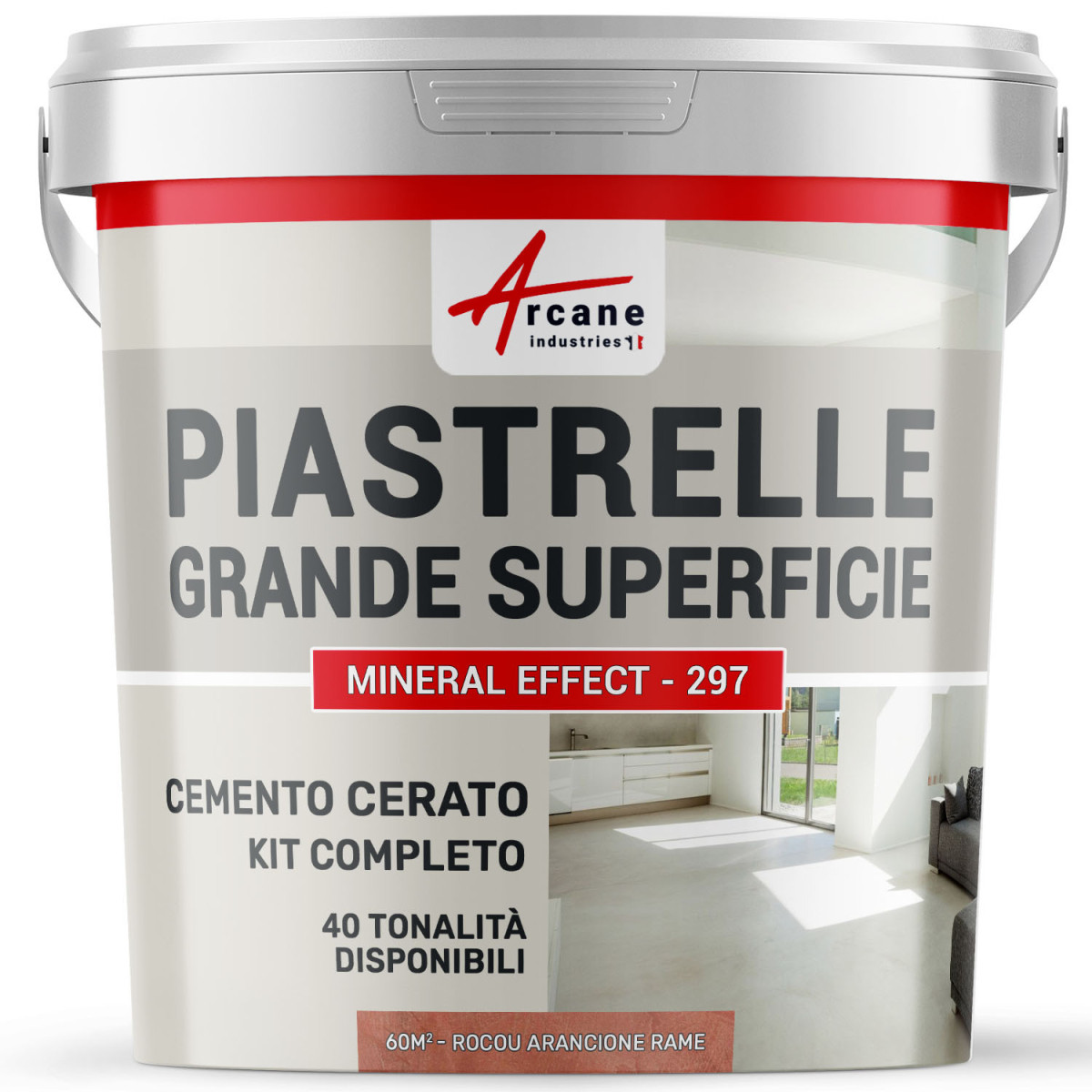 Kit microcemento grigio scuro per piastrelle, per superfici da 30m²